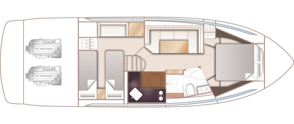 v40-layout-lower-deck | Nord Star Yachting